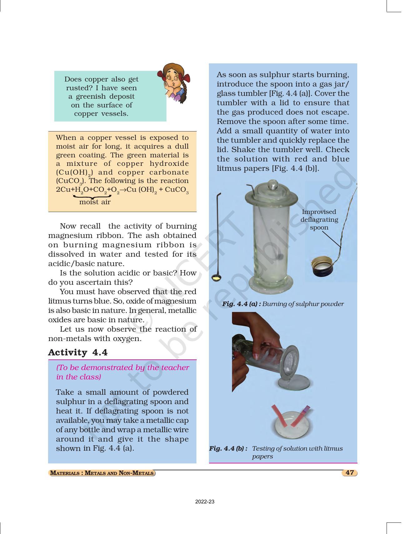 NCERT Book for Class 8 Science Chapter 4 Materials: Metals