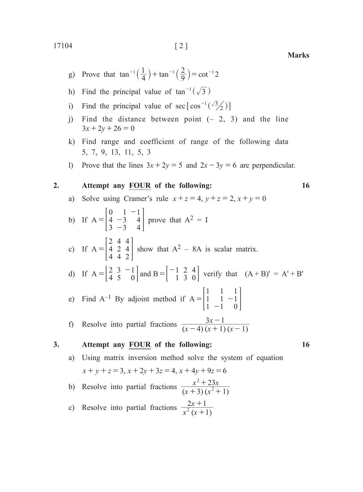 MSBTE Summer Question Paper 2019 - Basic Mathematics - IndCareer Docs