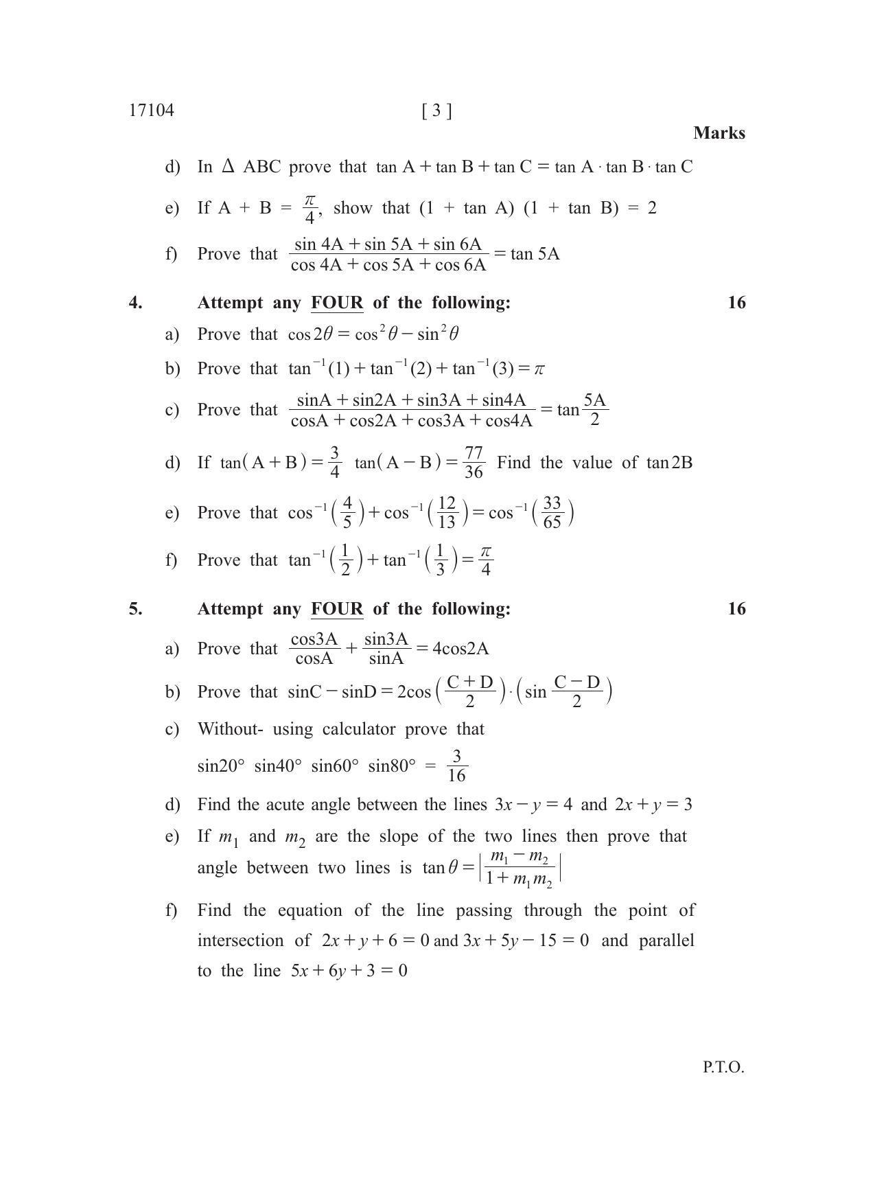 MSBTE Summer Question Paper 2019 - Basic Mathematics - IndCareer Docs