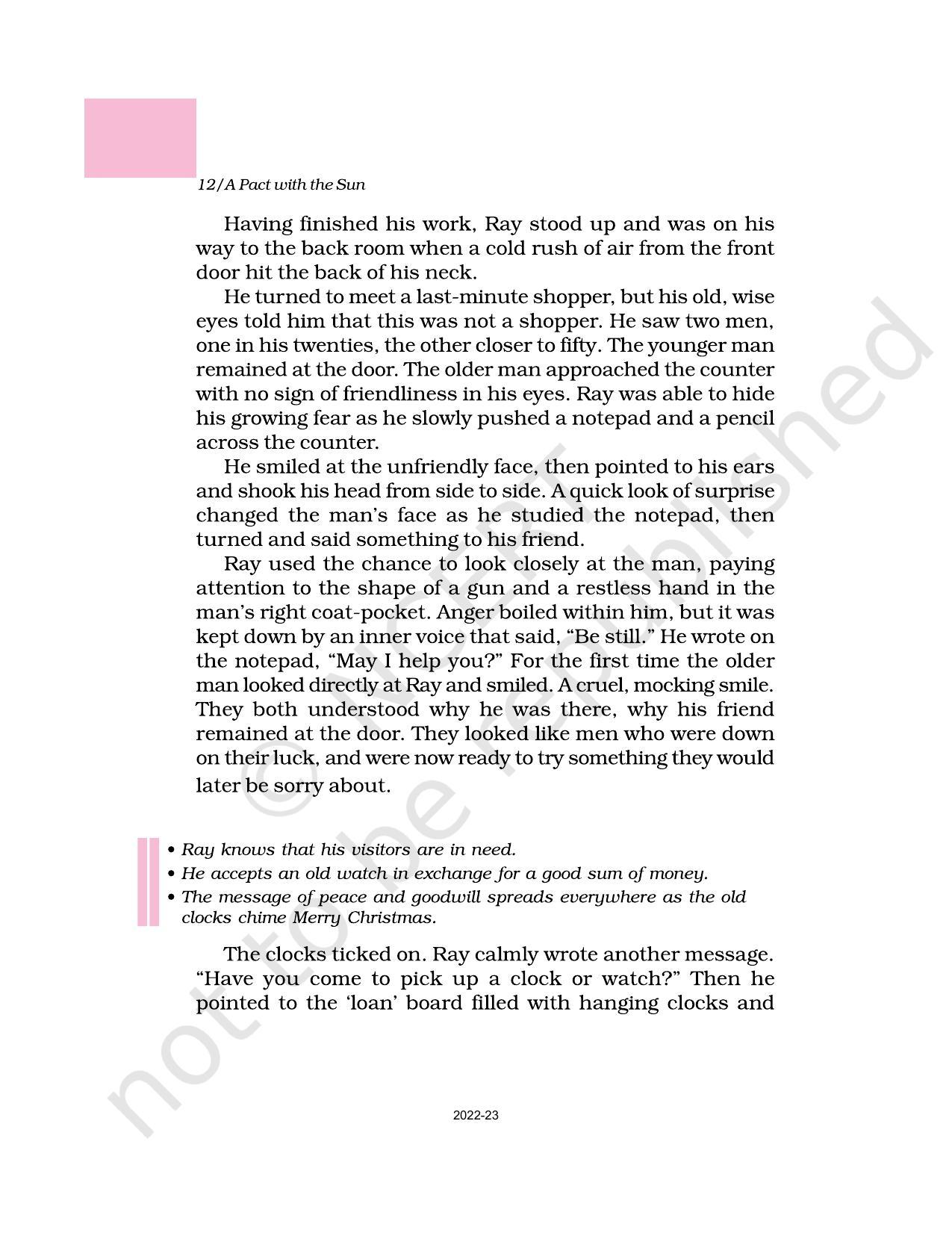 NCERT Book for Class 6 English(A Pact with the Sun) : Chapter 4-The Old ...