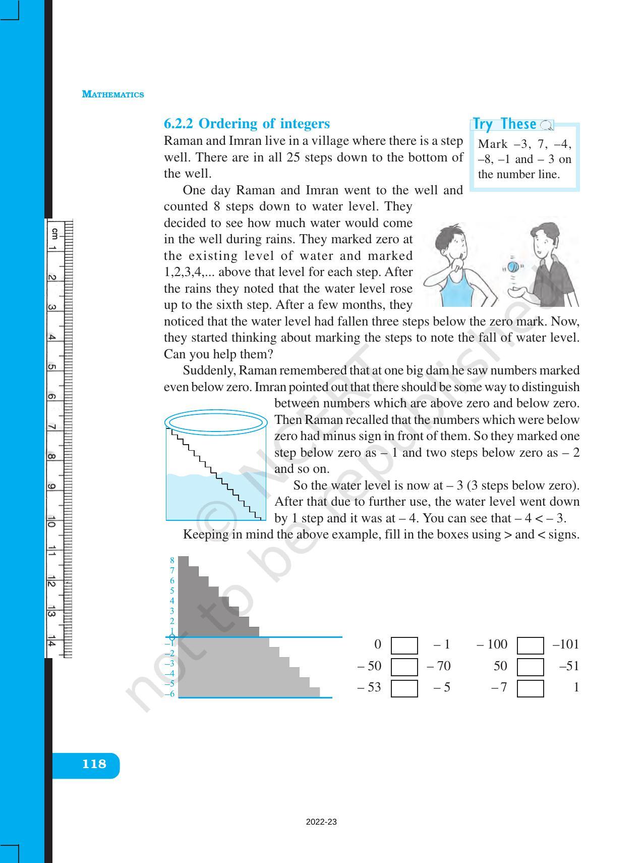 NCERT Book for Class 6 Maths: Chapter 6-Integers - IndCareer Schools