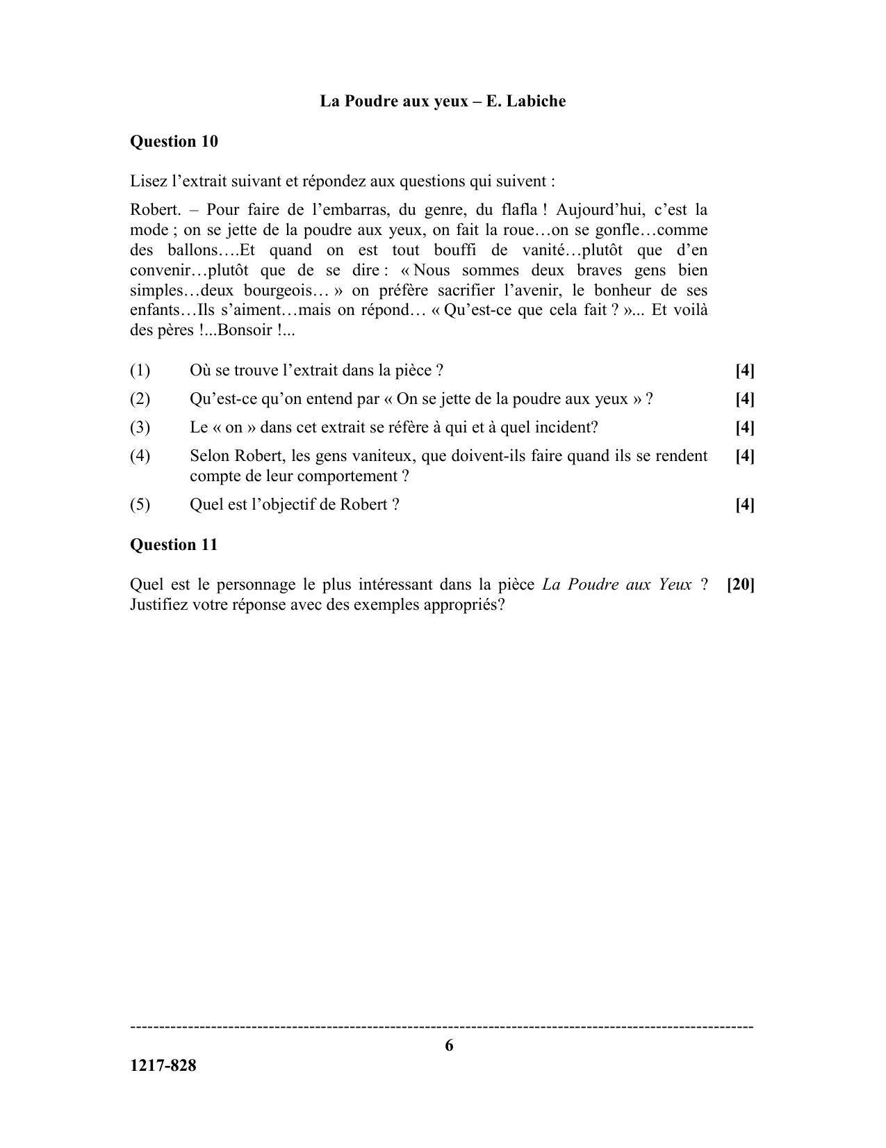 ISC Class 12 2017 French Question Paper - IndCareer Docs