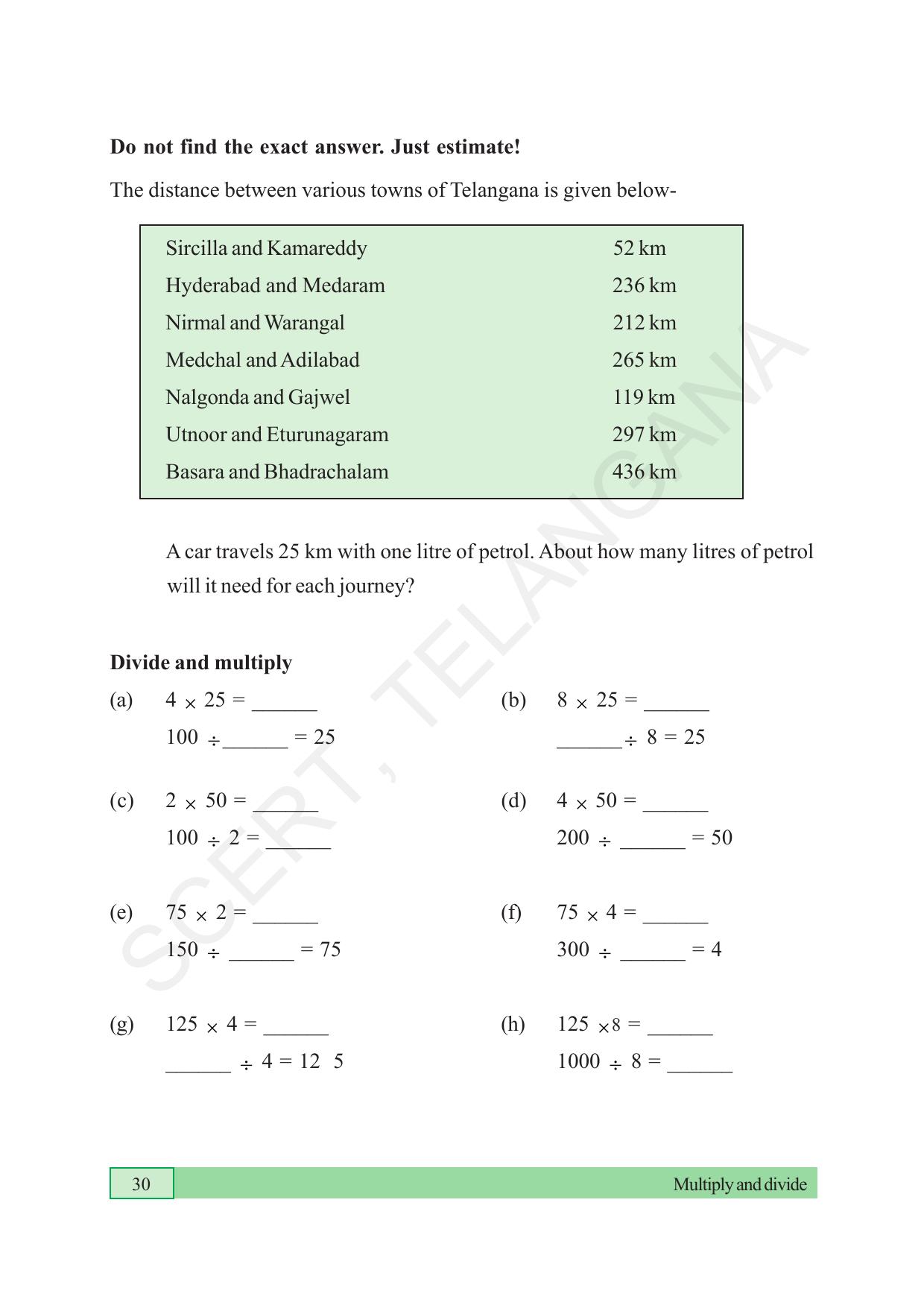 TS SCERT Class 5 Maths English Medium Text Book IndCareer Docs