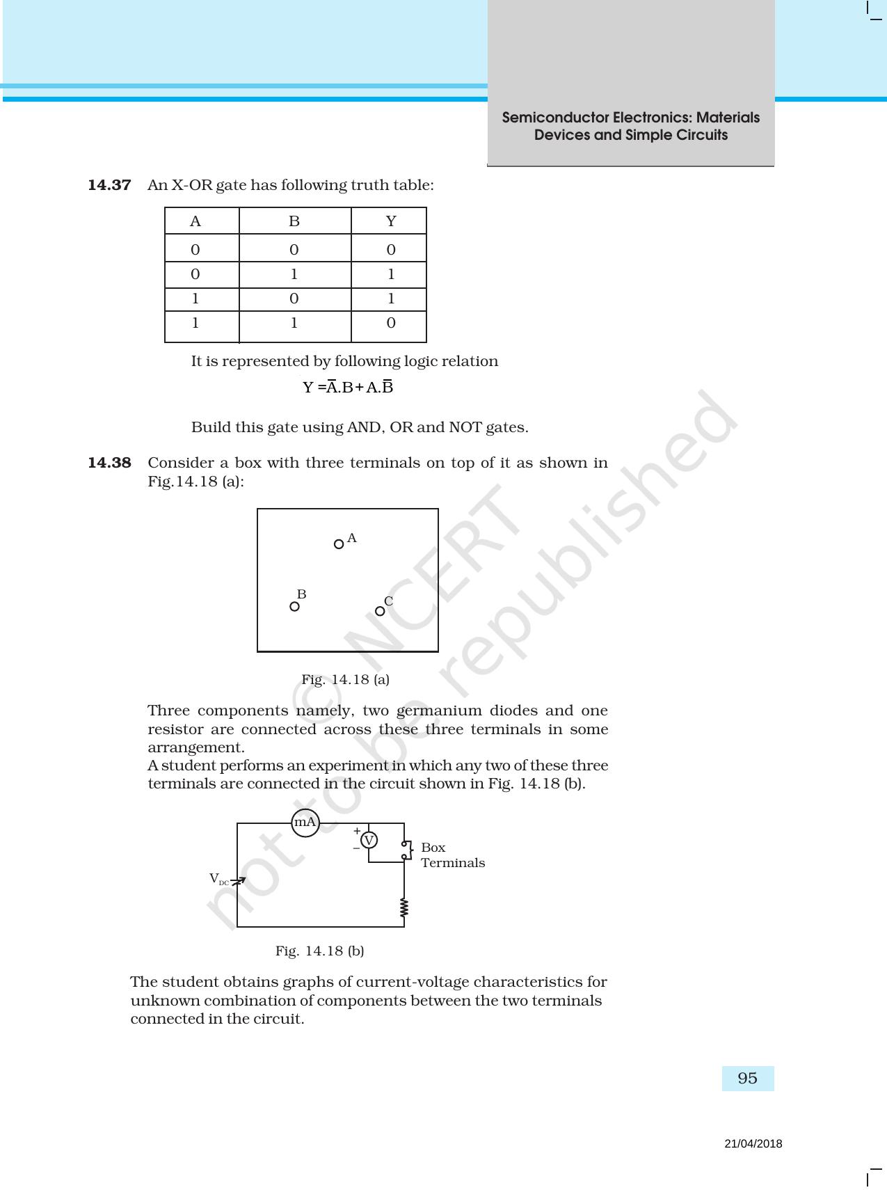 NCERT Exemplar Book for Class 12 Physics Chapter 14 Semiconductor Electronics: Materials ...