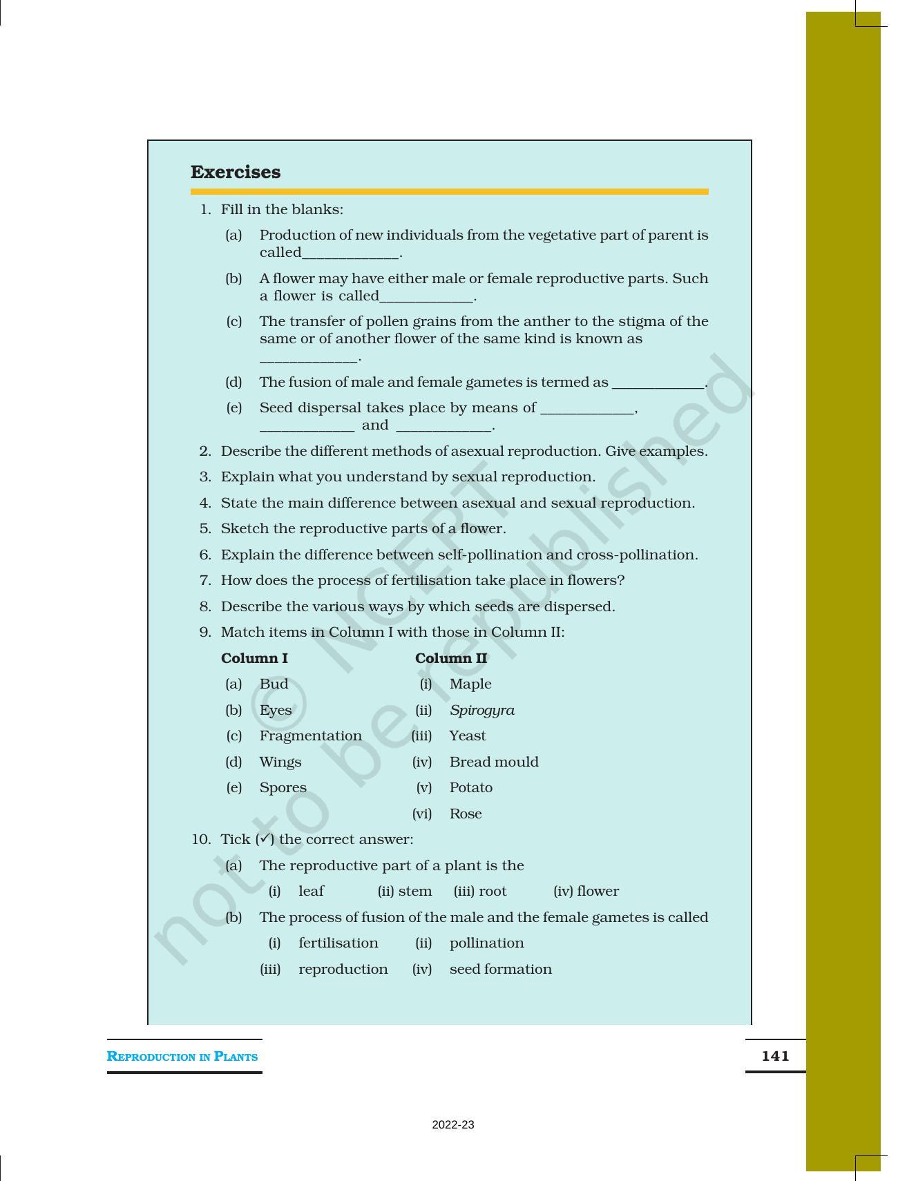 NCERT Book for Class 7 Science: Chapter 12-Reproduction in Plants ...
