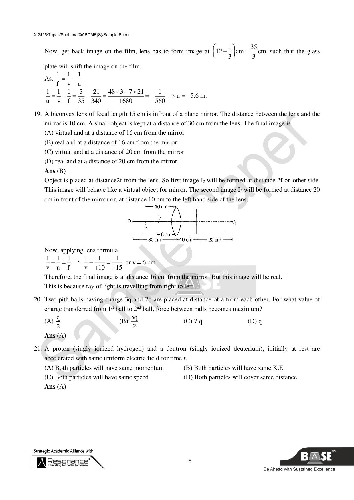 TAPAS Entrance Exam Sample Question Paper 2024-25 - IndCareer Docs