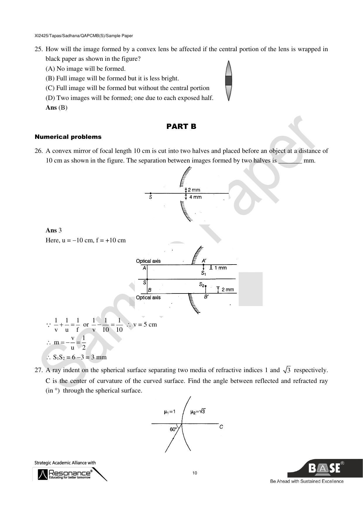 TAPAS Entrance Exam Sample Question Paper 2024-25 - IndCareer Docs