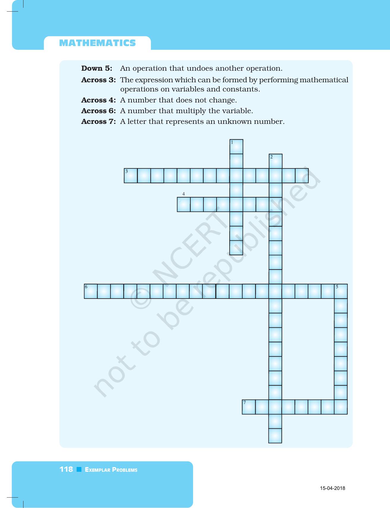 NCERT Exemplar Book for Class 7 Maths Chapter 4- Simple Equations