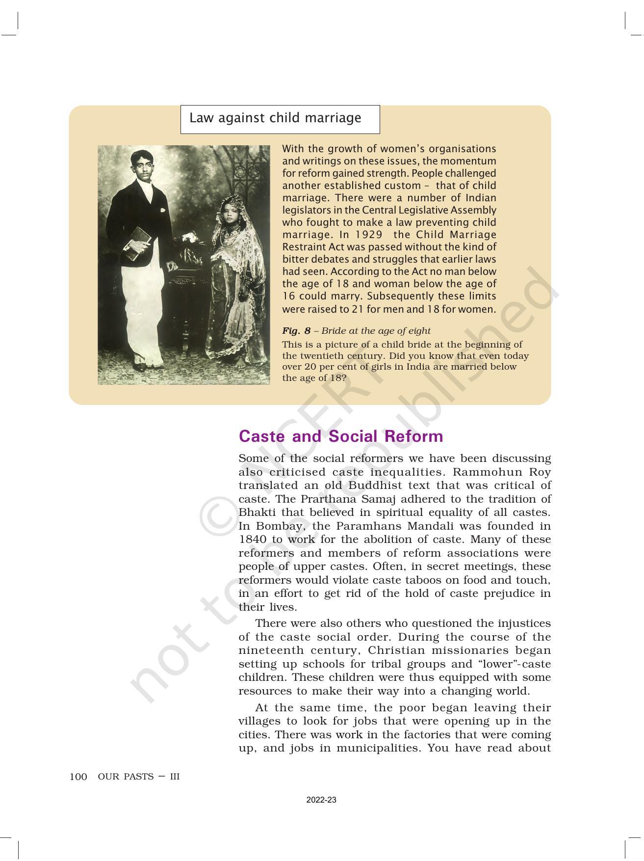 NCERT Book for Class 8 History Chapter 9 Women, Caste