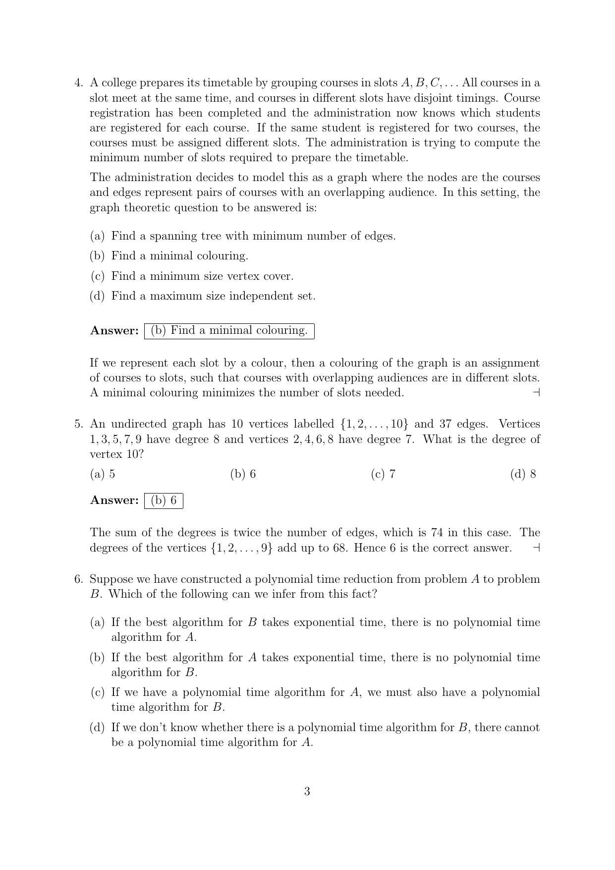 CMI Entrance Exam 2015 Solutions MSc/PhD Computer Science - IndCareer Docs