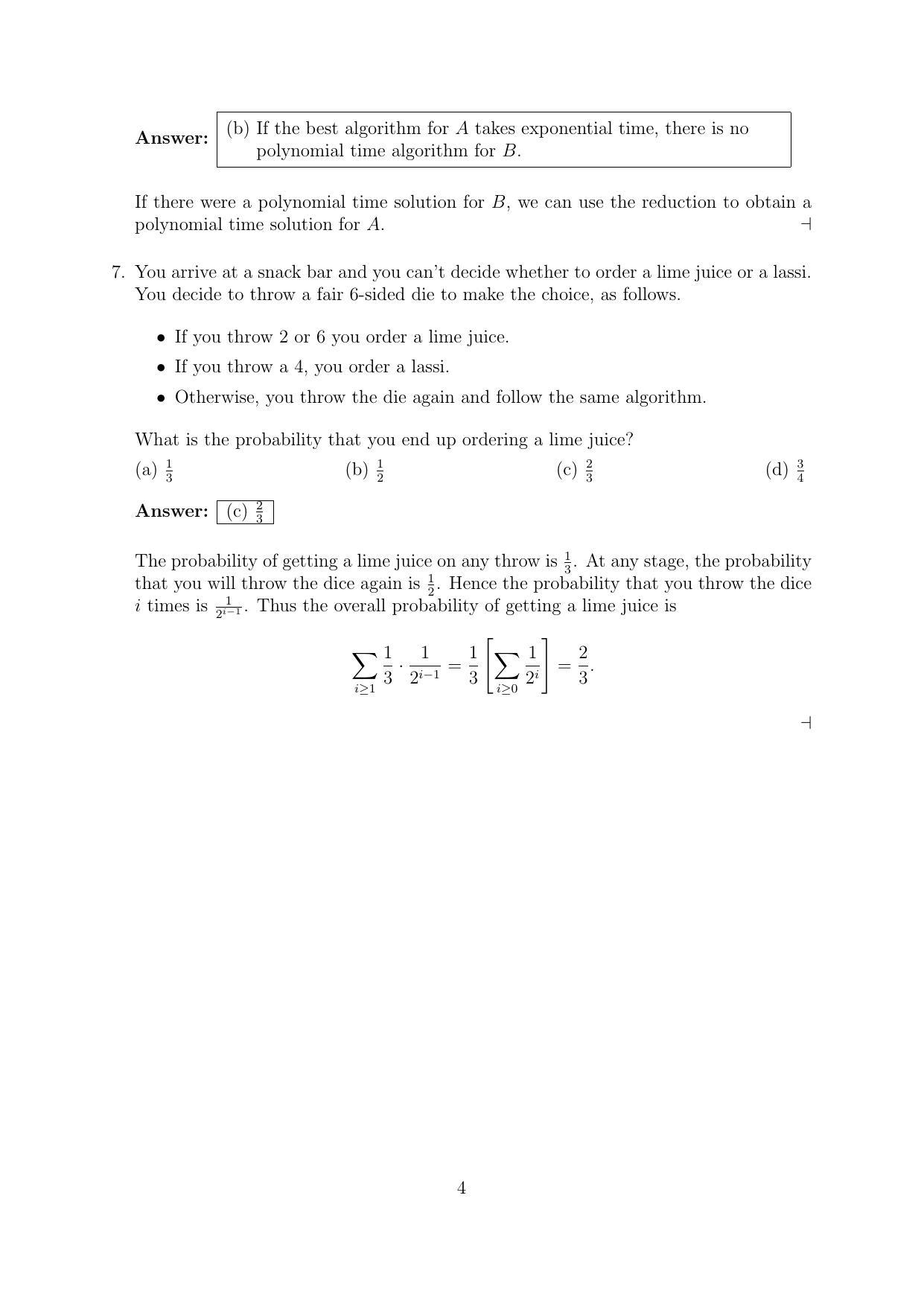 CMI Entrance Exam 2015 Solutions MSc/PhD Computer Science - IndCareer Docs