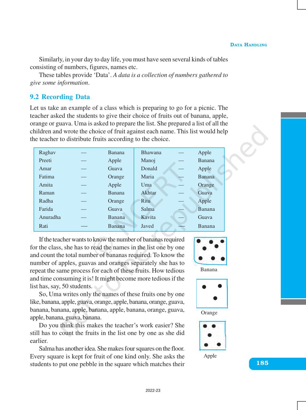 NCERT Book for Class 6 Maths: Chapter 9-Data Handling - IndCareer Schools