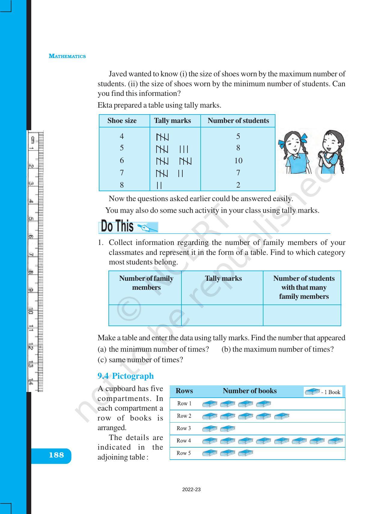 NCERT Book for Class 6 Maths: Chapter 9-Data Handling - IndCareer Schools