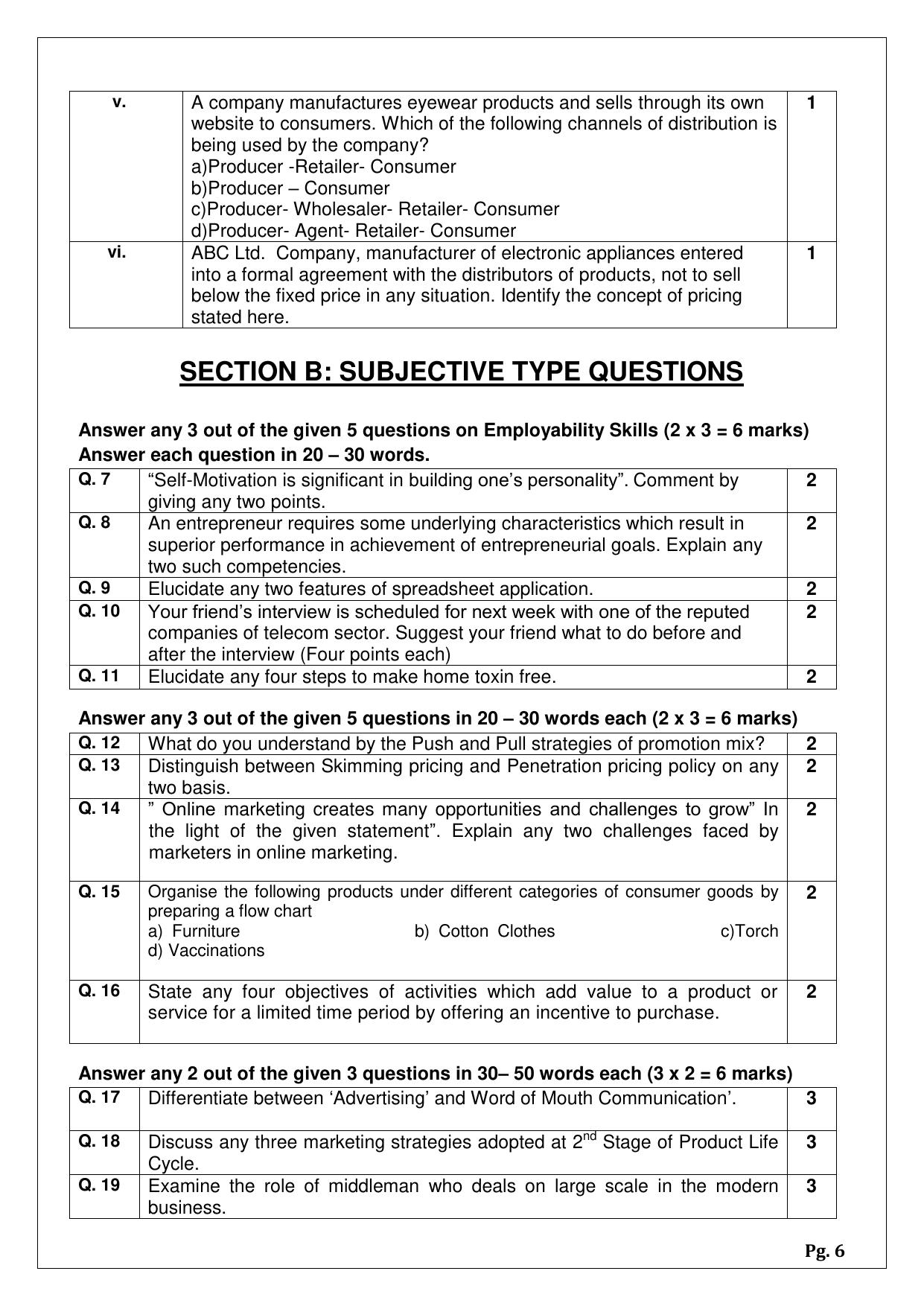 CBSE Class 12 Marketing Sample Papers: 2023, 2024 - IndCareer Schools