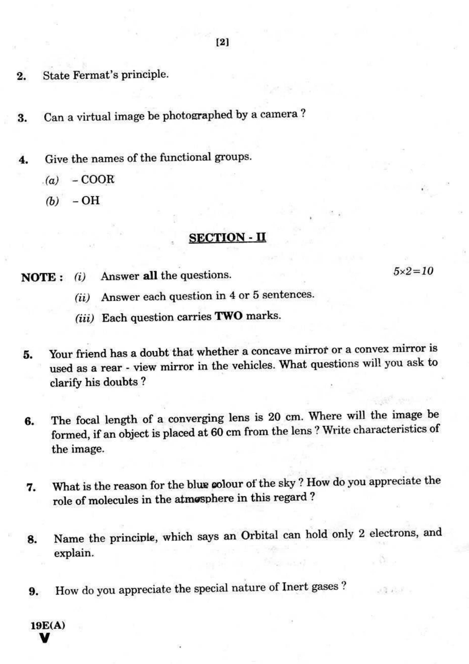 AP Class 10 Science (Paper I) 2018 Question Paper - IndCareer Docs