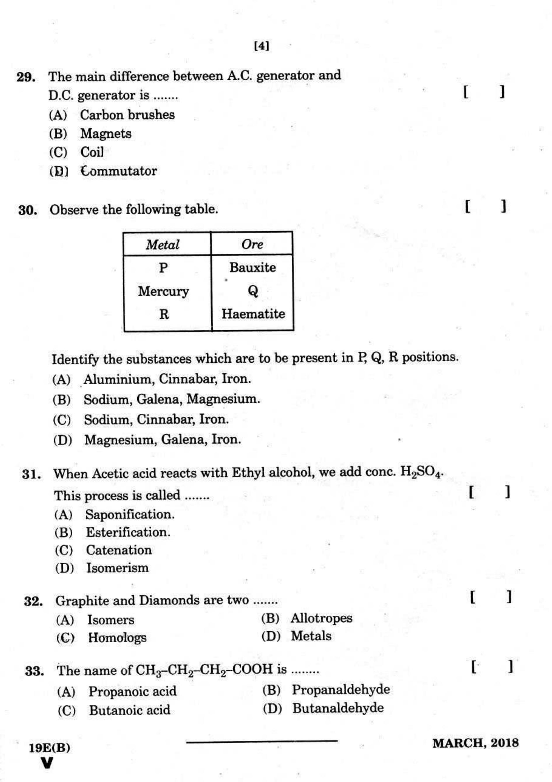 AP Class 10 Science (Paper I) 2018 Question Paper - IndCareer Docs