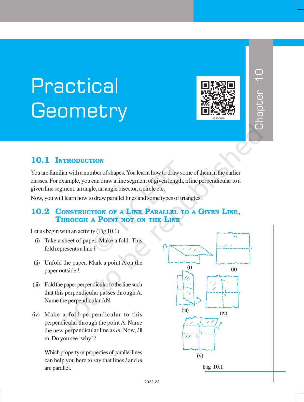 NCERT Book for Class 7 Maths: Chapter 10-Practical Geometry - IndCareer Schools