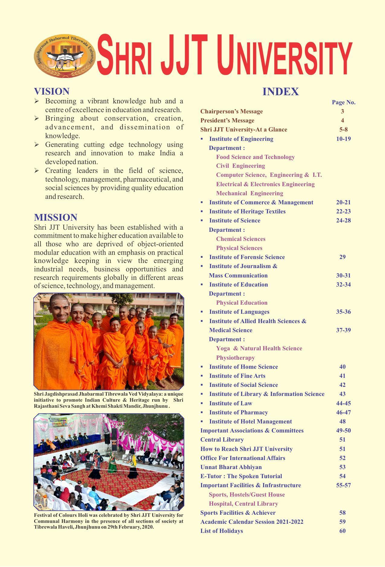 Shri Jagdishprasad Jhabarmal Tibrewala University (JJTU), Jhunjhunu ...