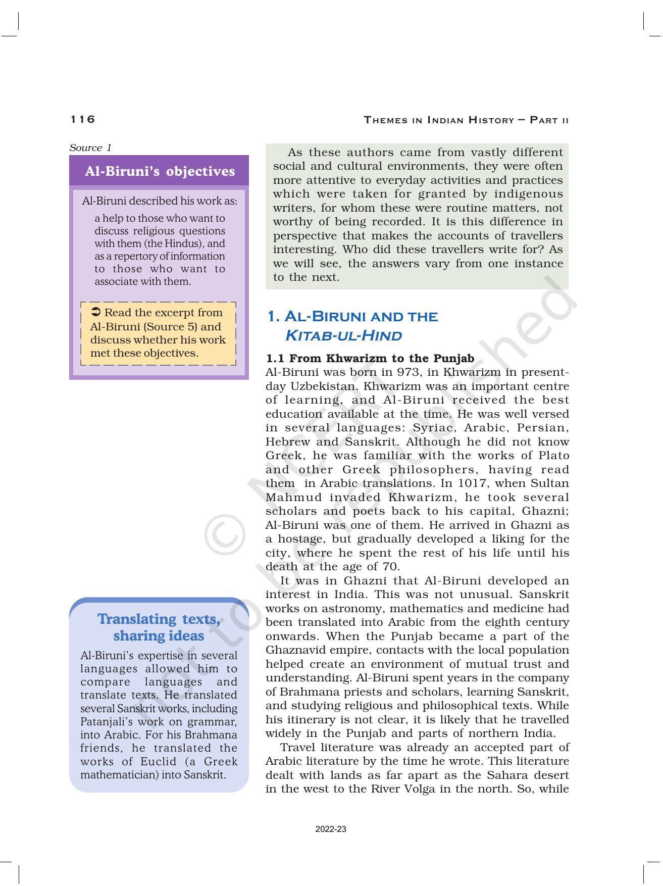 NCERT Book for Class 12 History Chapter 5 Through