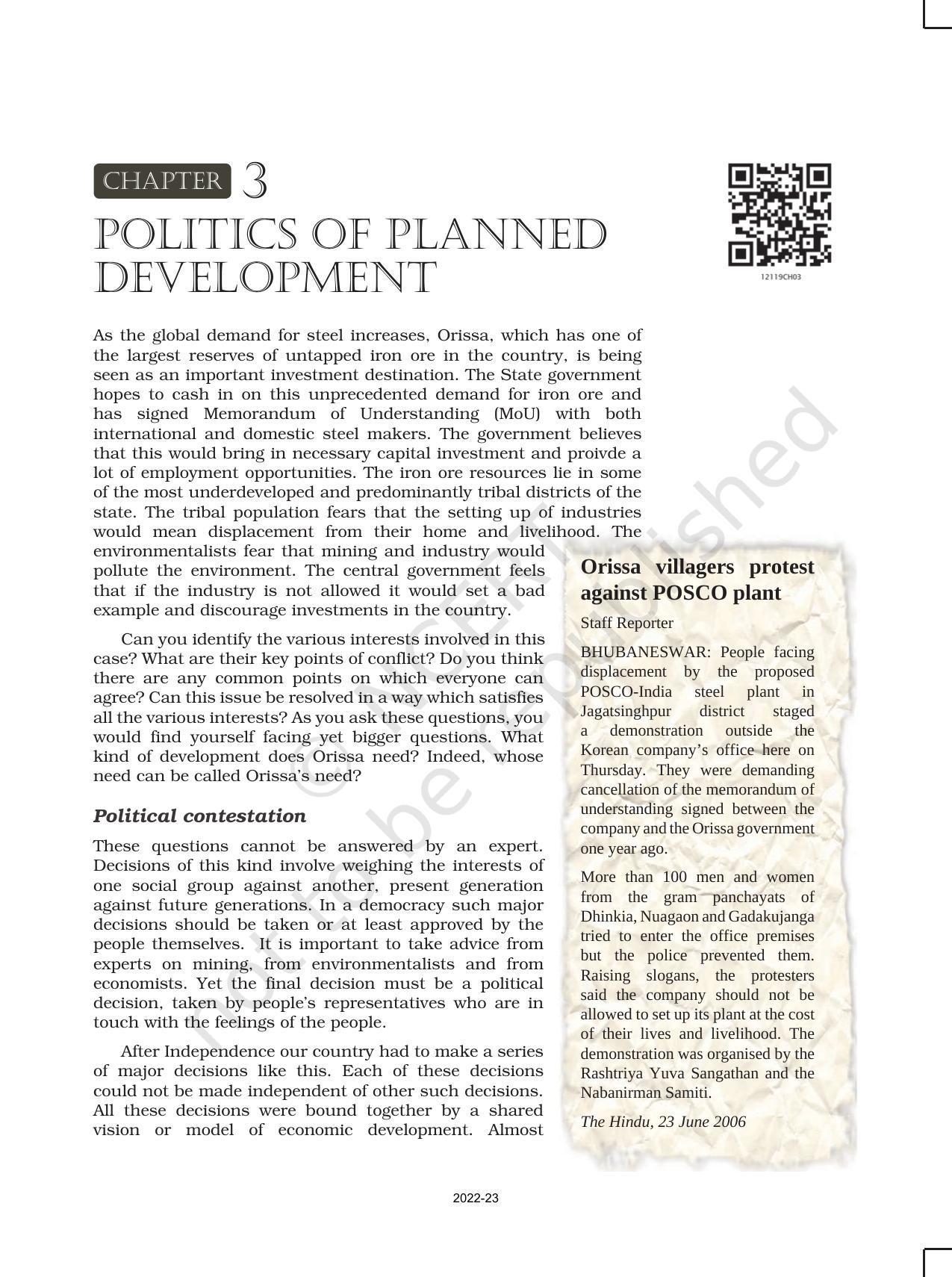 NCERT Book for Class 12 Political Science Chapter 3 Politics