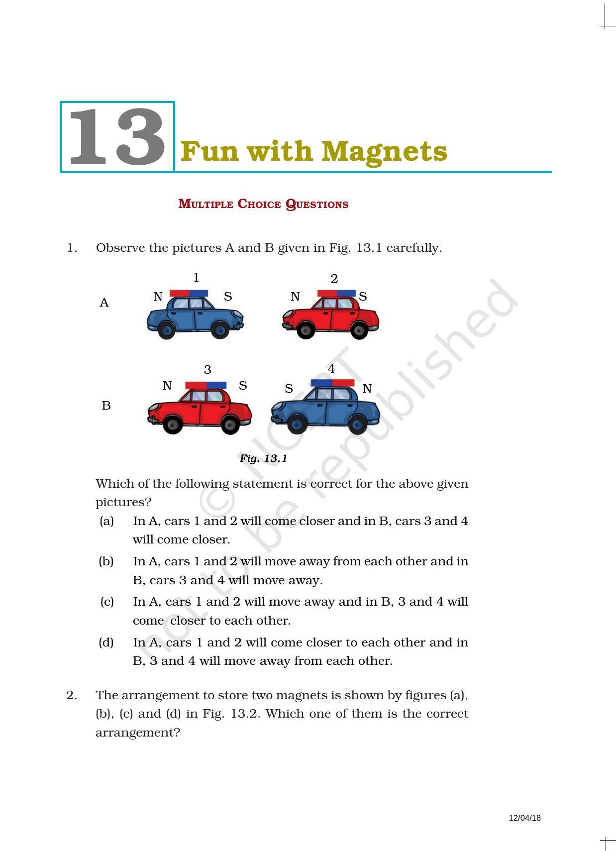 NCERT Exemplar Book for Class 6 Science Chapter 13-Fun with Magnets
