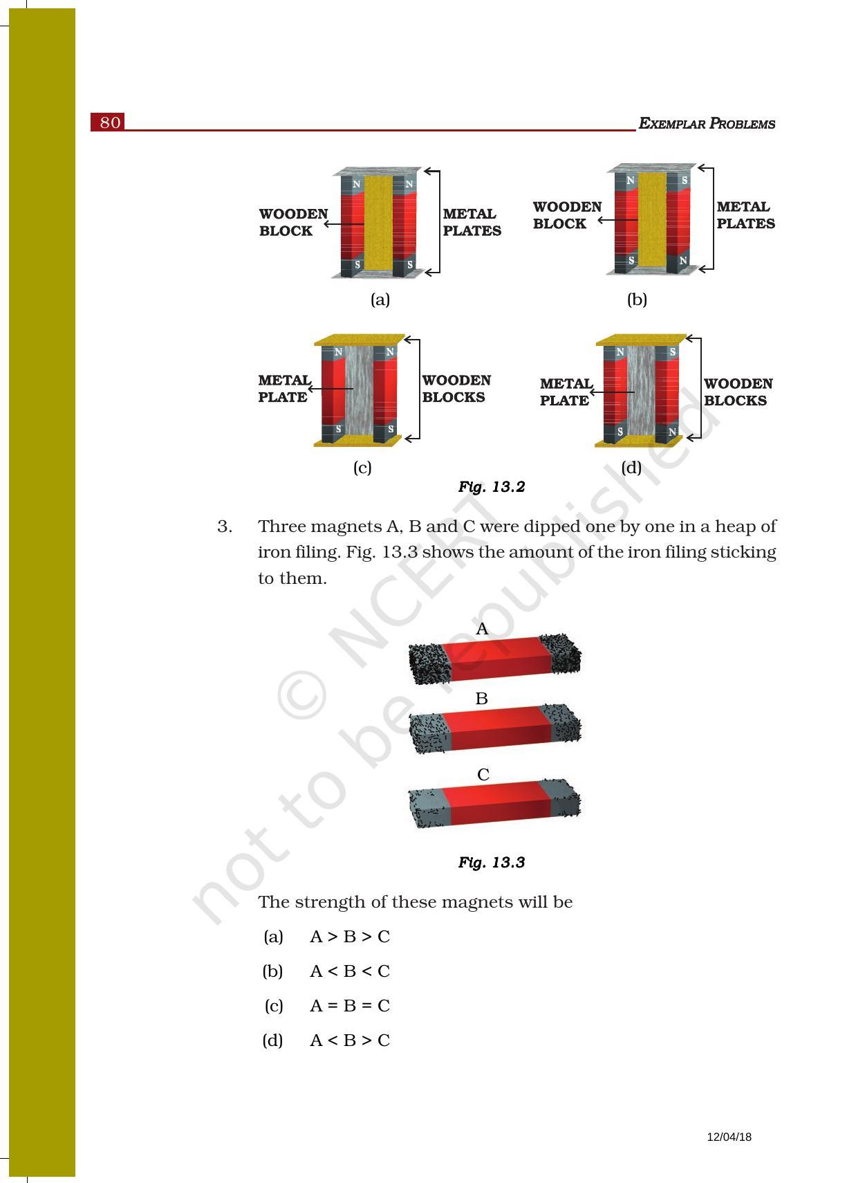 NCERT Exemplar Book for Class 6 Science Chapter 13-Fun with Magnets