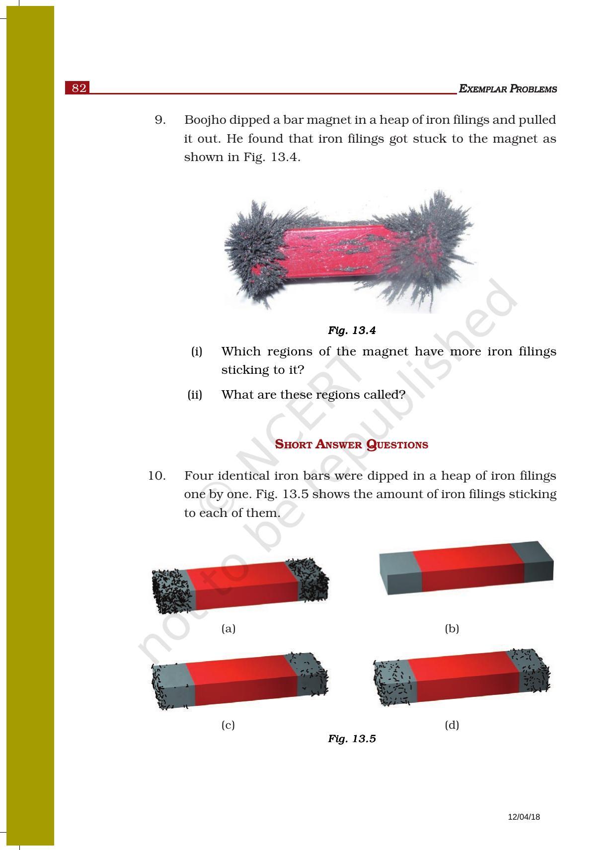 NCERT Exemplar Book for Class 6 Science Chapter 13-Fun with Magnets