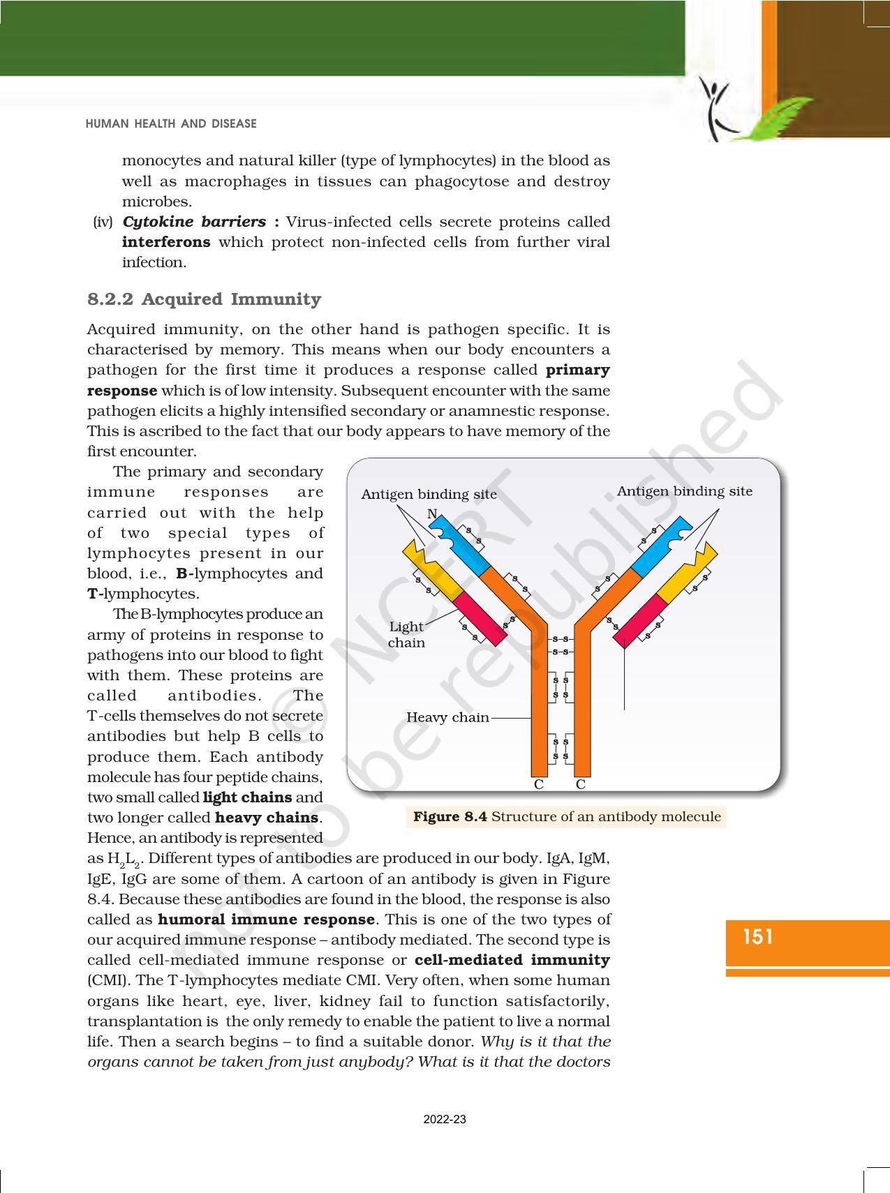 NCERT Book for Class 12 Biology Chapter 8 Human Health and Disease ...