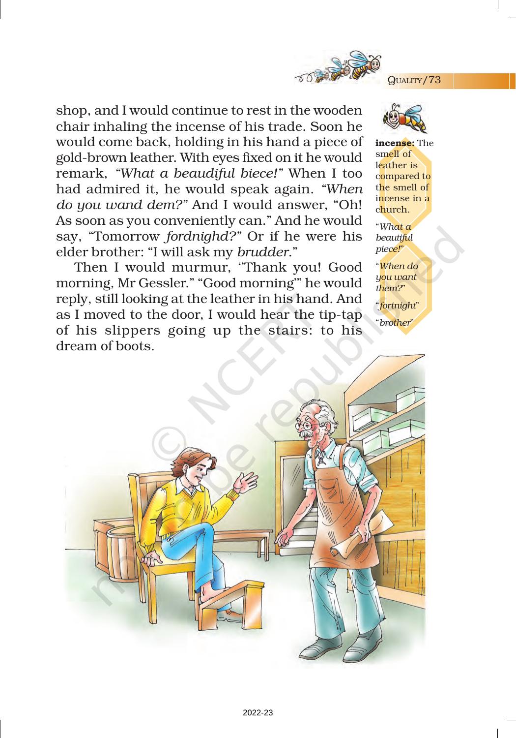 NCERT Book for Class 7 English (Honeycomb): Chapter 5-Quality ...