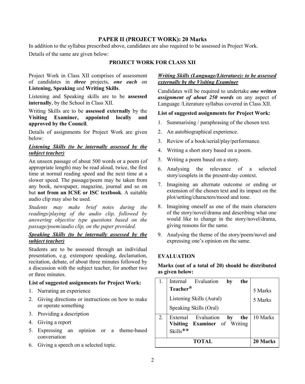 ISC Class 12 Modern Foreign Languages Syllabus - IndCareer Schools