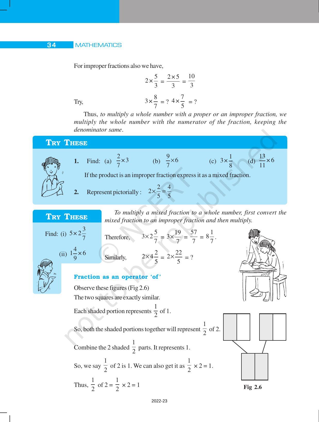 NCERT Book for Class 7 Maths: Chapter 2-Fractions and Decimals ...