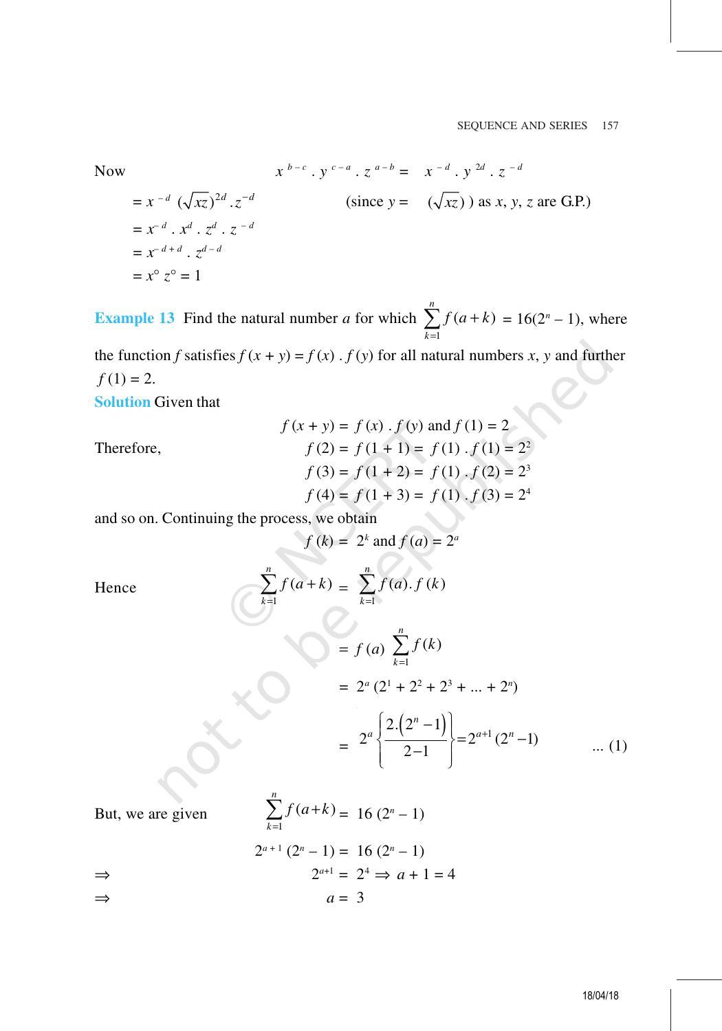 NCERT Exemplar Book for Class 11 Maths Chapter 9 Sequence and Series