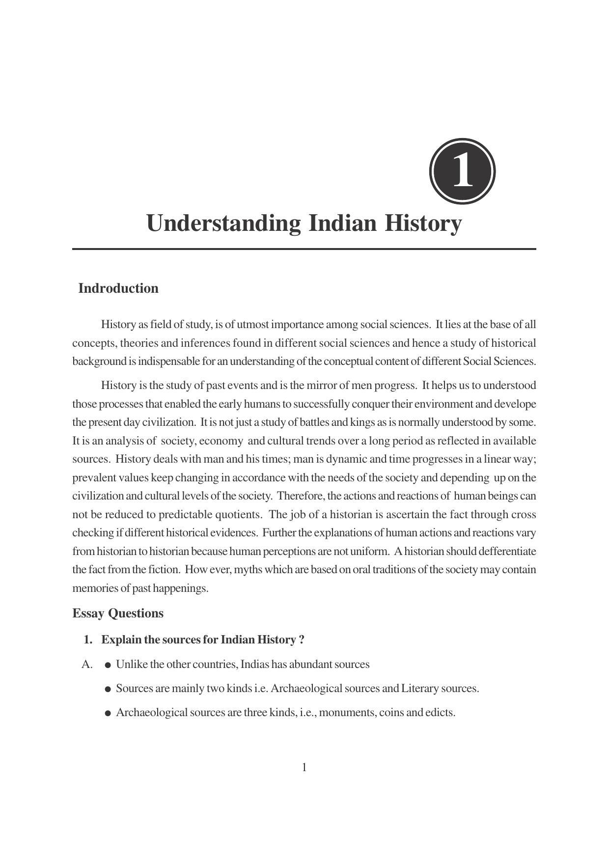 TS SCERT Inter 1st Year History-Book-1 Path 1 (English Medium) Text ...