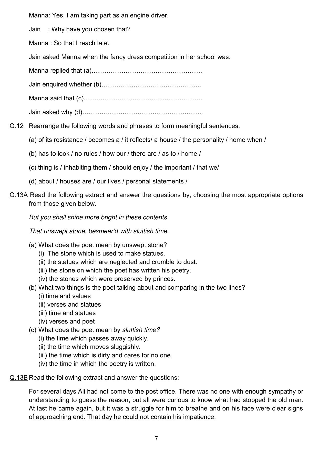 CBSE Worksheets for Class 10 English Assignment 23 - IndCareer Docs