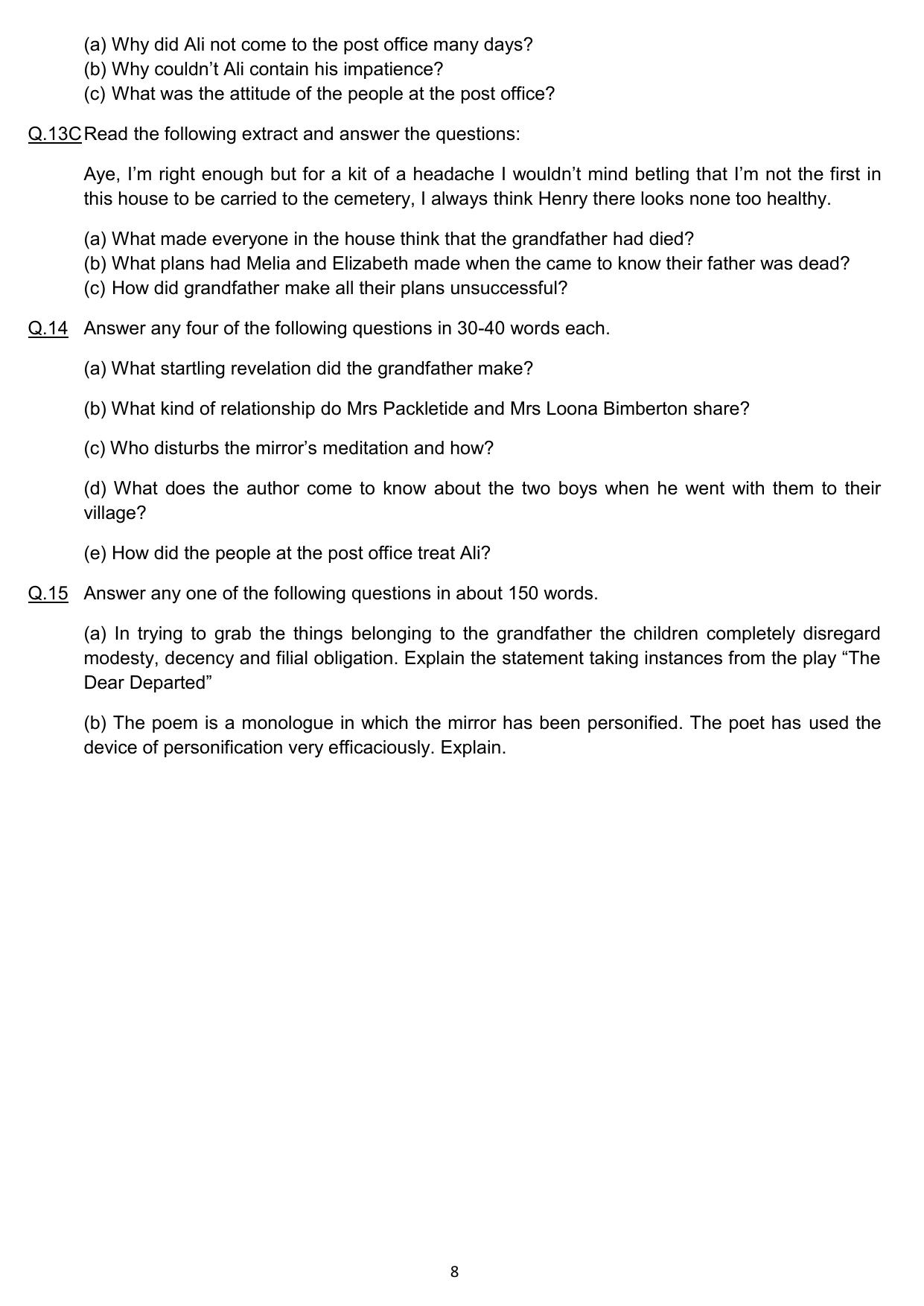 CBSE Worksheets for Class 10 English Assignment 23 - IndCareer Docs