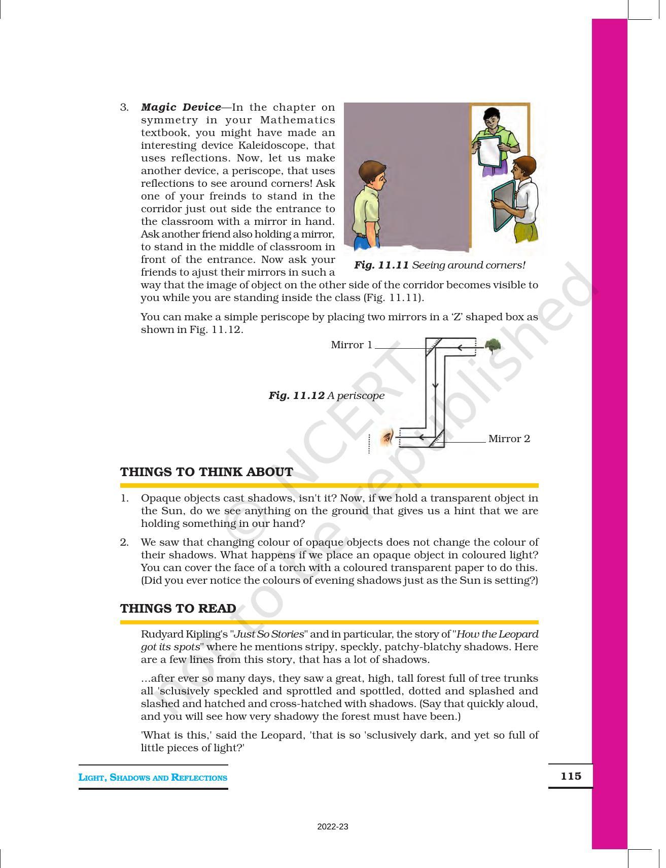 NCERT Book for Class 6 Science: Chapter 11-Light, Shadows and ... NCERT Book for Class 6 Science: Chapter 11-Light, Shadows and ...