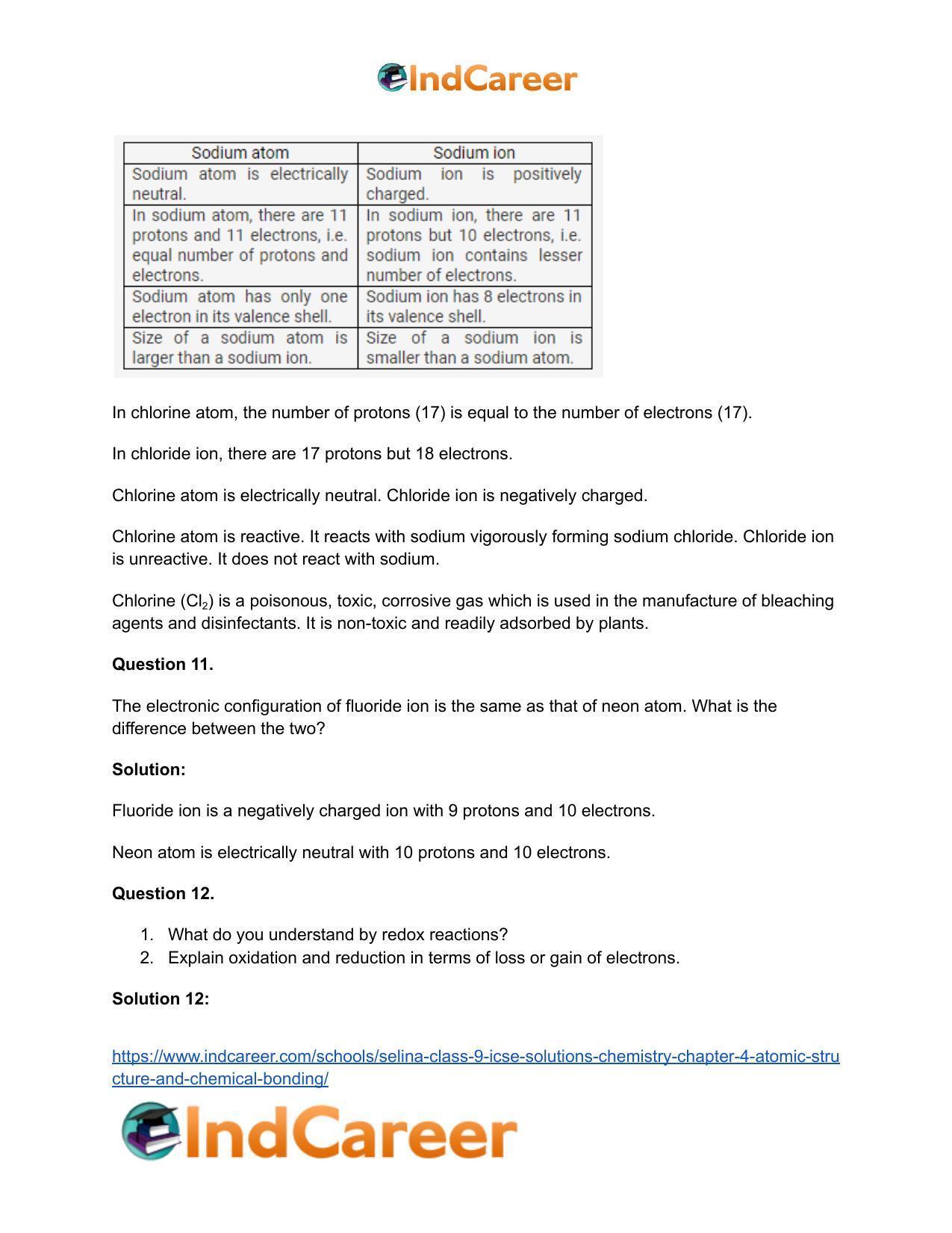 Selina Class 9 ICSE Solutions Chemistry : Chapter 4- Atomic Structure and Chemical Bonding ...