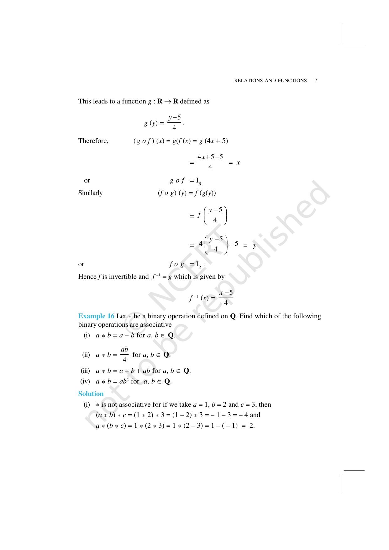 NCERT Exemplar Book for Class 12 Maths Chapter 1 Relations and Functions