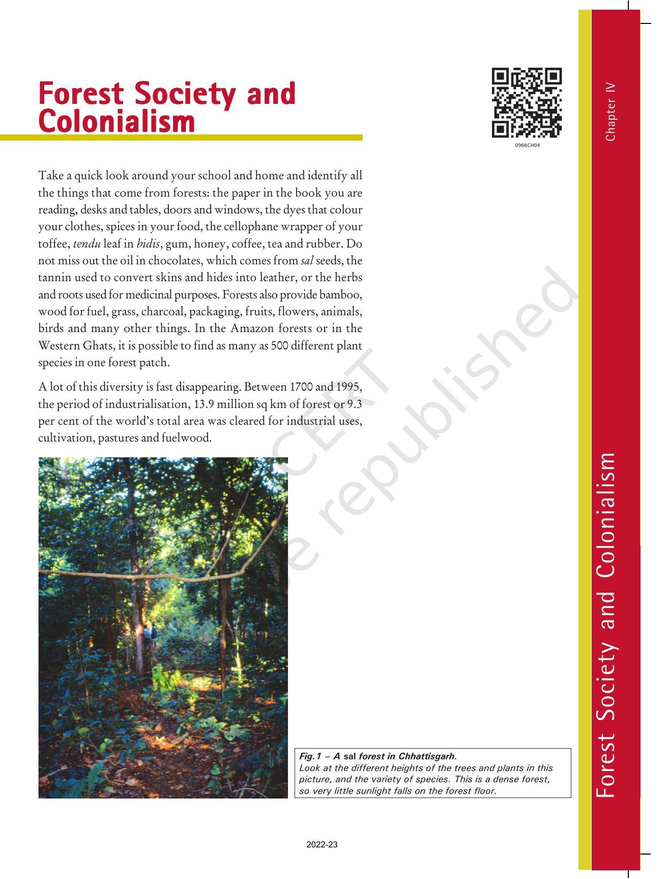 NCERT Book for Class 9 History Chapter 4 Forest Society