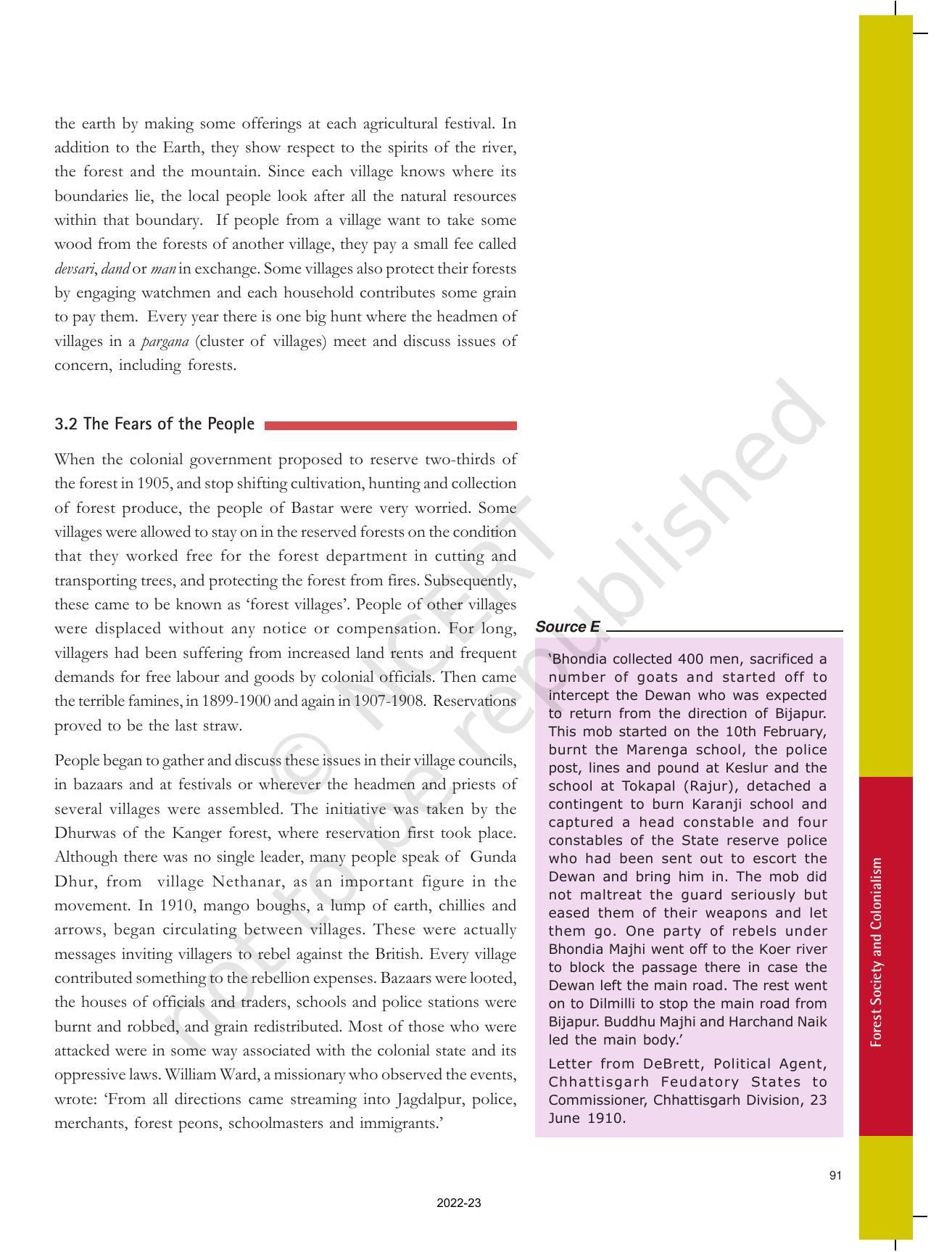 NCERT Book for Class 9 History Chapter 4 Forest Society