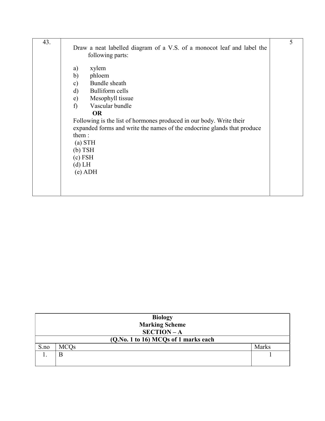 NIOS Class 12 Biology Sample Paper - IndCareer Docs