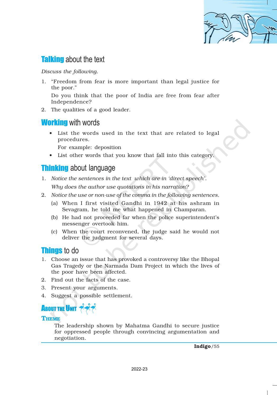 NCERT Book for Class 12 English Chapter 5 Indigo - IndCareer Docs