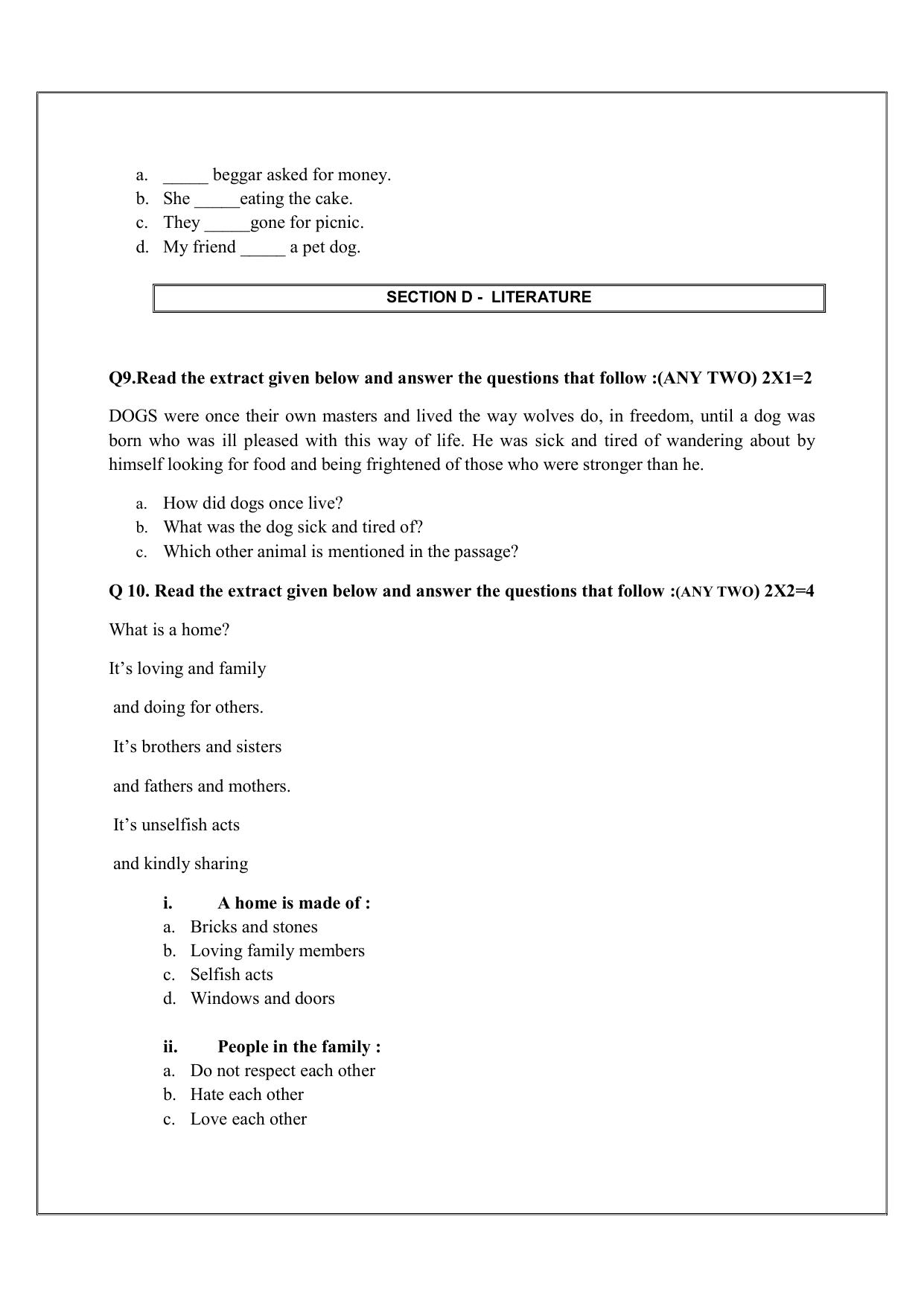 Edudel Class 6 English Sample Question Paper - IndCareer Docs