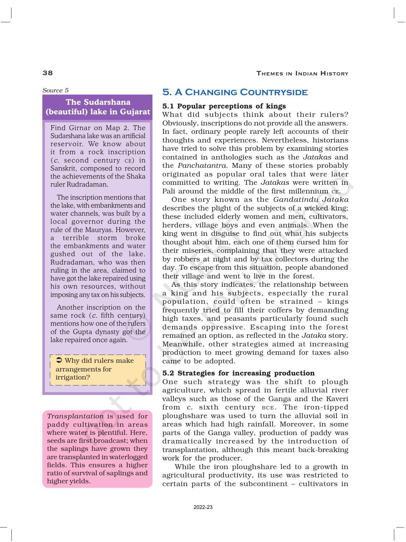 NCERT Book for Class 12 History Chapter 2 Kings, Farmers