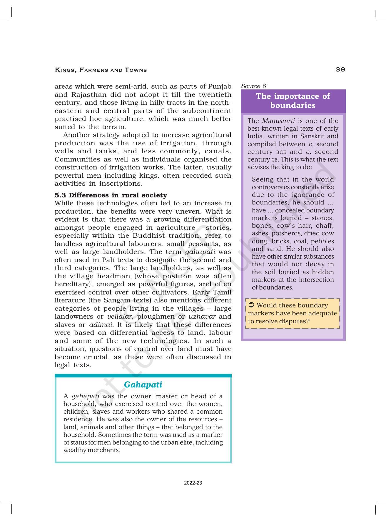 NCERT Book for Class 12 History Chapter 2 Kings, Farmers