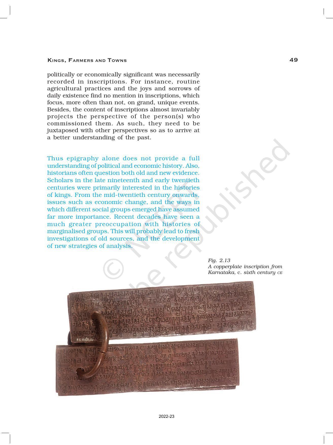 NCERT Book for Class 12 History Chapter 2 Kings, Farmers