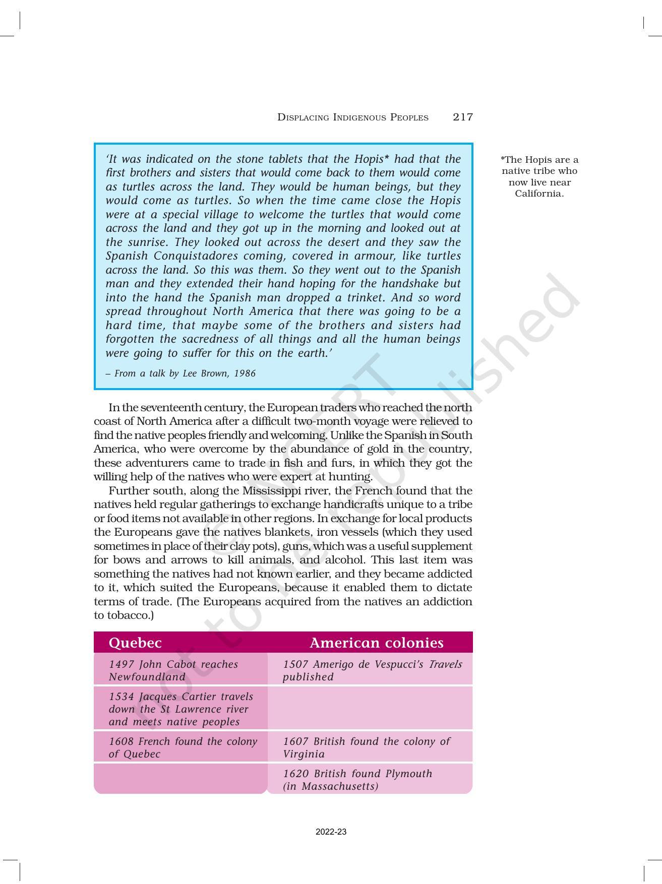 NCERT Book for Class 11 History Chapter 10 Displacing