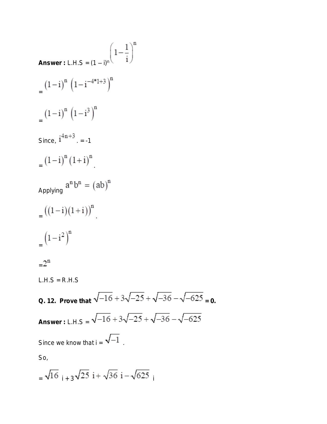 RS Aggarwal Solutions for 11th Class Maths Chapter 5-Complex Numbers and Quadratic Equations ...