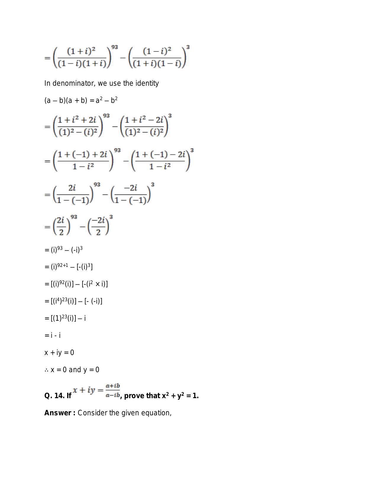 RS Aggarwal Solutions for 11th Class Maths Chapter 5-Complex Numbers and Quadratic Equations ...
