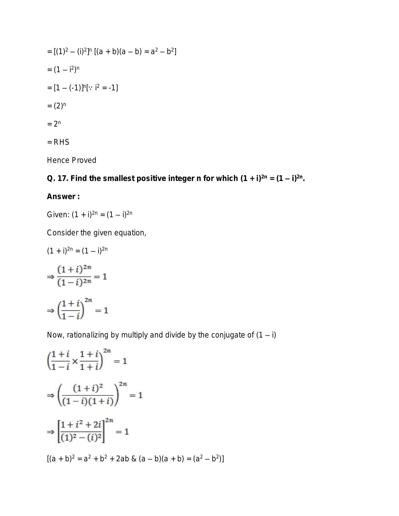 RS Aggarwal Solutions for 11th Class Maths Chapter 5-Complex Numbers and Quadratic Equations ...